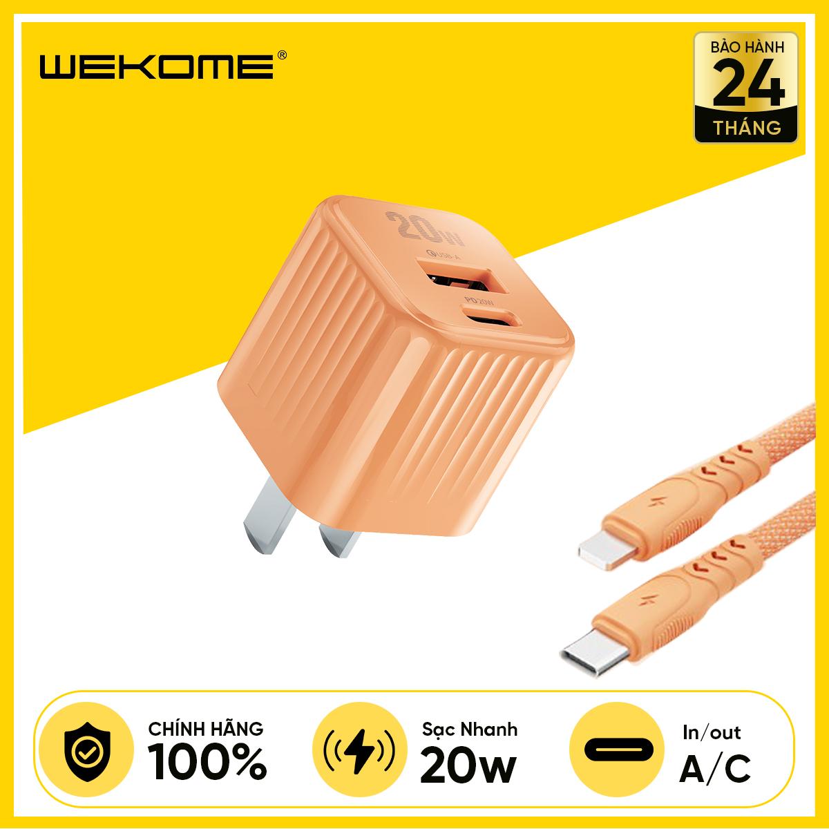 Bộ Sạc Kèm Cáp WEKOME Cáp Dù Lightning PD20W WP-U129 | Giá siêu tốt, Giao siêu nhanh